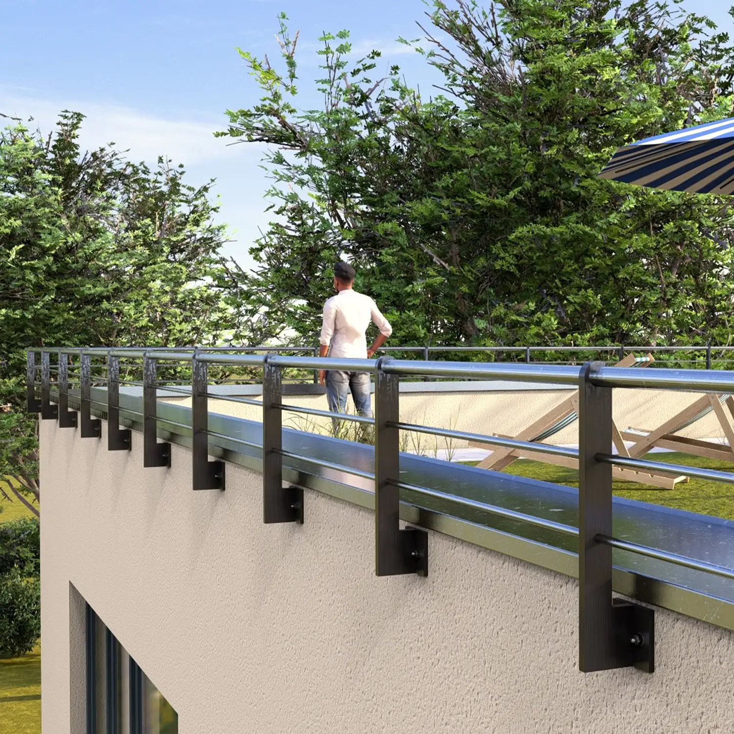 Ganzglasgeländer VISIOPLAN Sinus | Abel Metallsysteme
